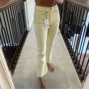 Zara | Pants & Jumpsuits | Zara Pale Yellow Jeans | Poshmark